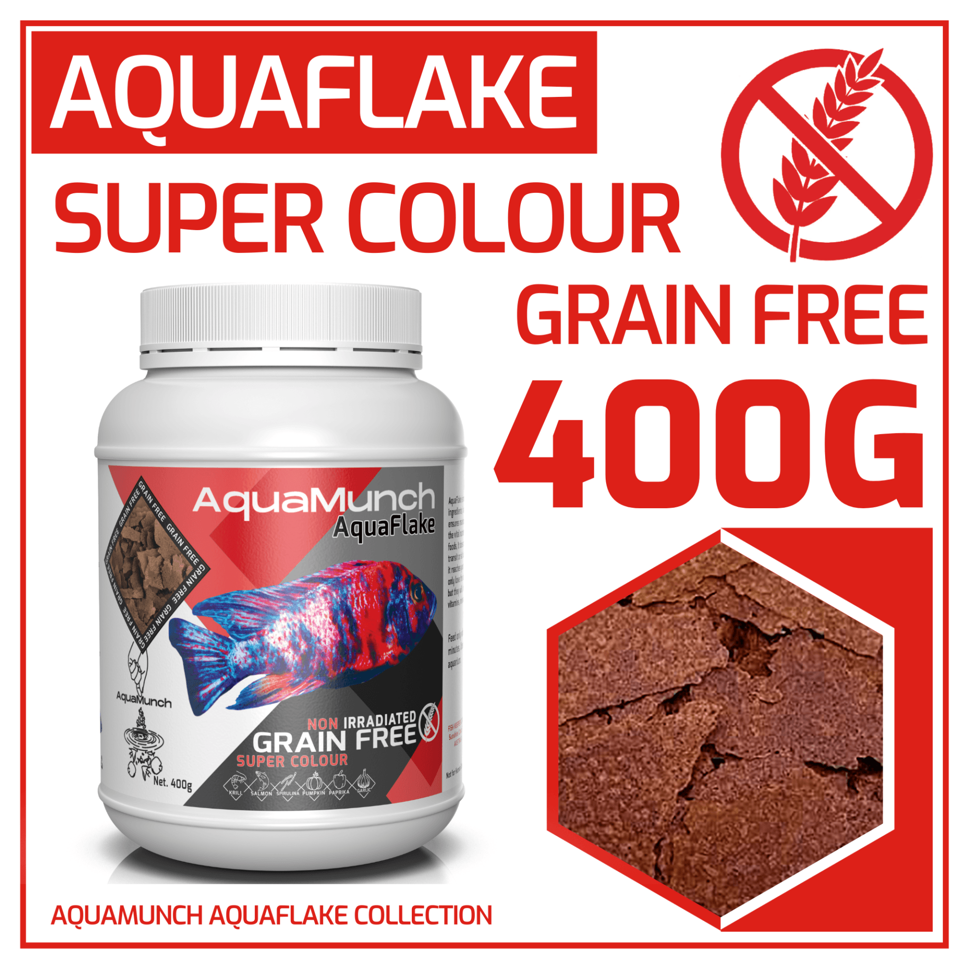 AquaMunch Aquarium Fish Foods - AquaMunch AquaFlake Super Colour Flake ...